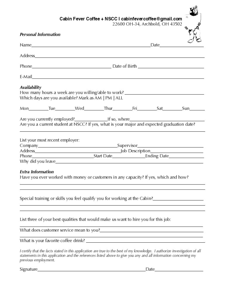 Fillable Online Dear Applicant: Thank you for considering employment ...