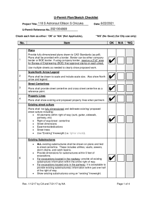 Fillable Online engpermits lacity U-Permit Plan/Sketch Checklist Fax ...