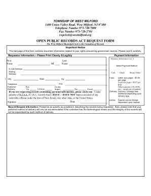 Fillable Online 973-728-2106 REQUEST FOR ACCESS TO GOVERNMENT Fax Email Print - pdfFiller