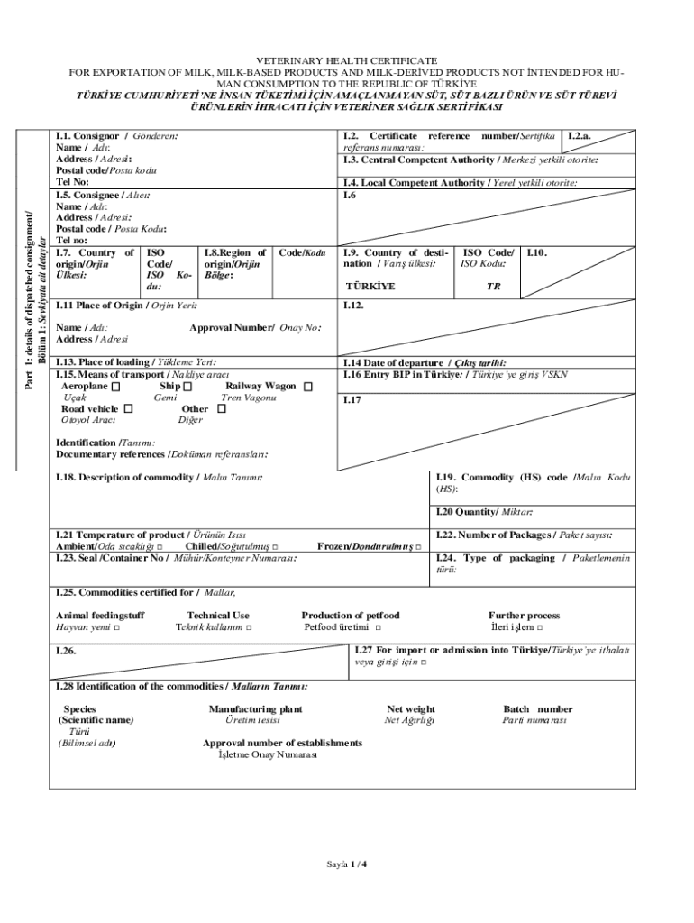 Fillable Online members wto Veterinary Certificate for the export of ...