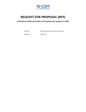 Fillable Online IOM - Request for Proposals for Final Evaluation of the ...