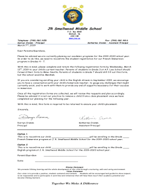Fillable Online JR Smallwood Middle School Fax Email Print - pdfFiller