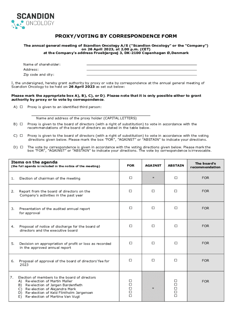 Fillable Online Schedule 3 - Proxy and postal vote form Fax Email Print - pdfFiller
