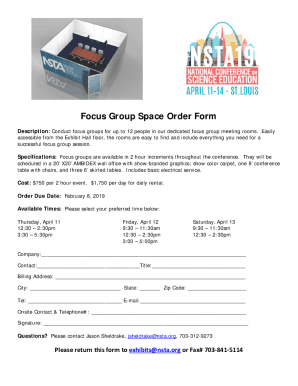 Fillable Online Focus Group Request Form Fax Email Print - pdfFiller