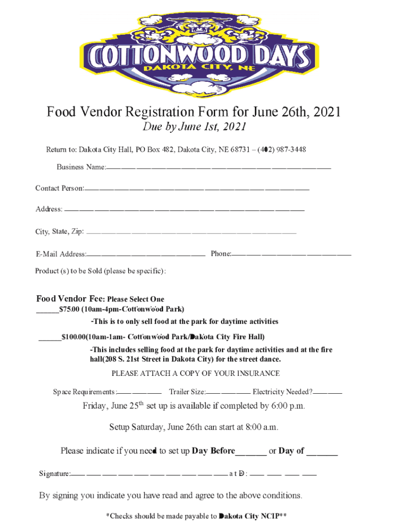 Fillable Online Food Vendor Registration.jpeg Fax Email Print - pdfFiller