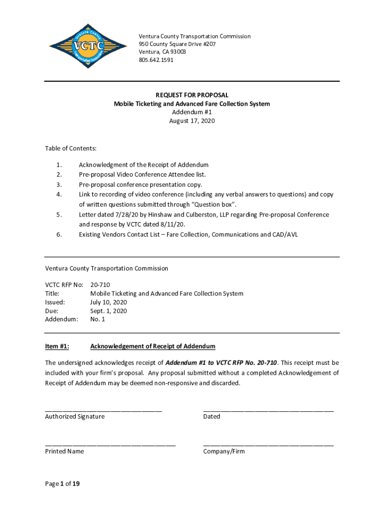 Fillable Online Page 1 of 19 REQUEST FOR PROPOSAL Mobile Ticketing ... Fax Email Print - pdfFiller