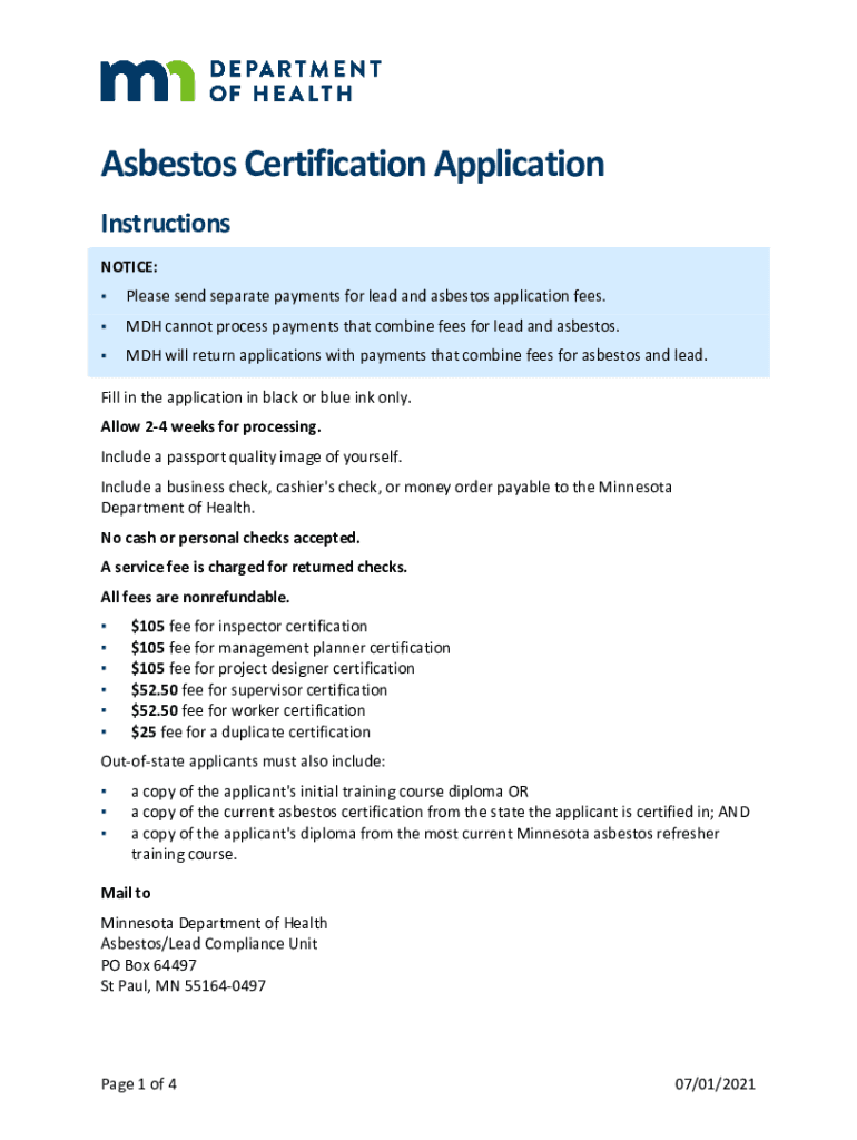 Fillable Online Asbestos Abatement - Illinois Department of Public ...