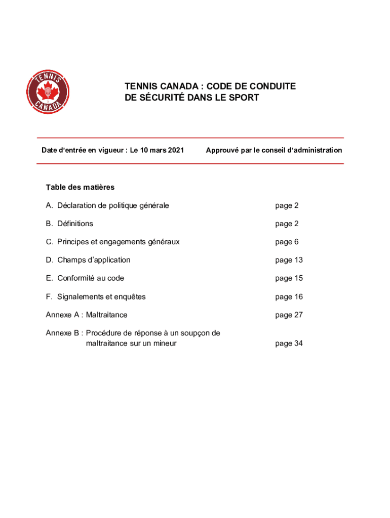 Remplissable En Ligne CODE DE CONDUITE DE SCURIT DANS LE SPORT Fax Email Imprimer - pdfFiller