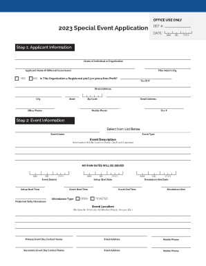 Fillable Online 2023 Special Event Application Fax Email Print - pdfFiller