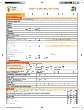 Fillable Online COVID-19 VACCINATION FORM Fax Email Print - pdfFiller