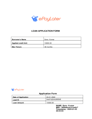 Fillable Online LOAN APPLICATION FORM Application Form Fax Email Print ...