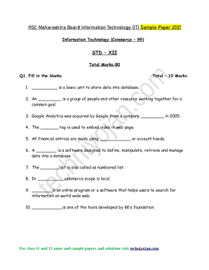 Fillable Online HSC Maharashtra Board Information Technology (IT ...