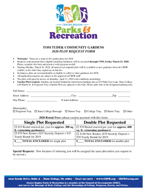 Fillable Online TUDEK PARK COMMUNITY GARDEN PLOT APPLICATION Fax Email ...