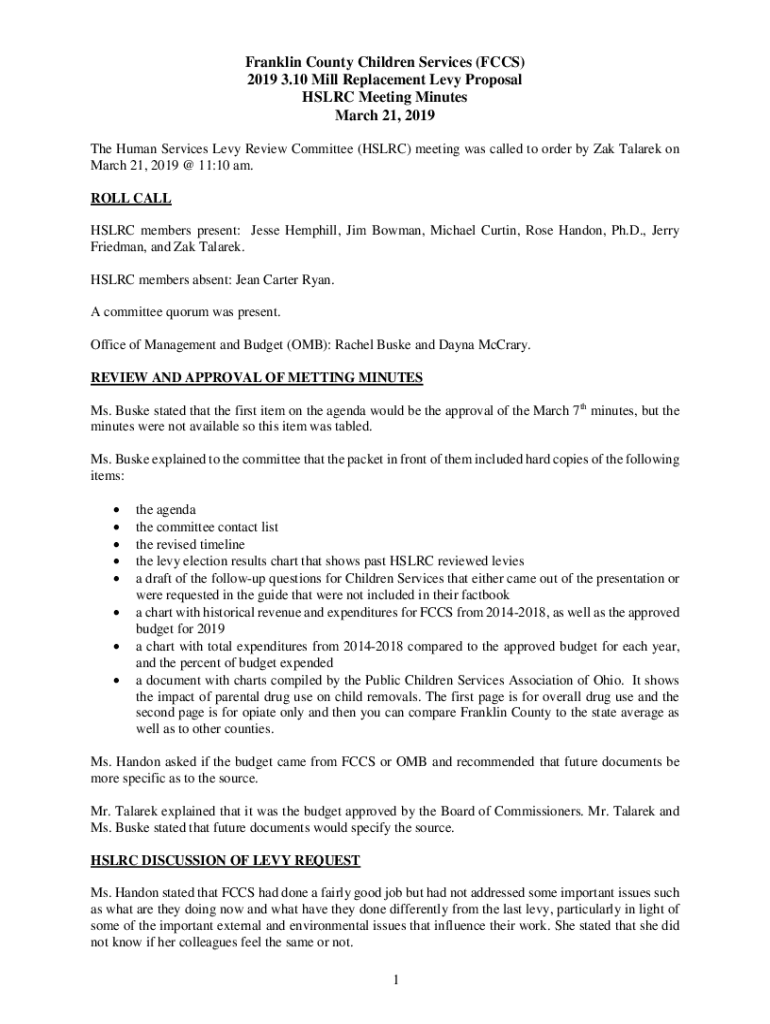 Fillable Online Franklin County Children Services Human Services Levy ...