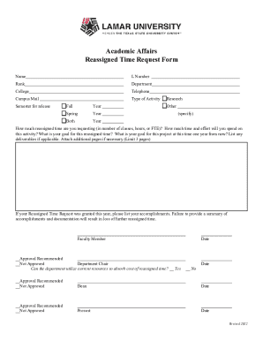 Fillable Online Reassigned Time Acknowledgement & Request Form Fax ...