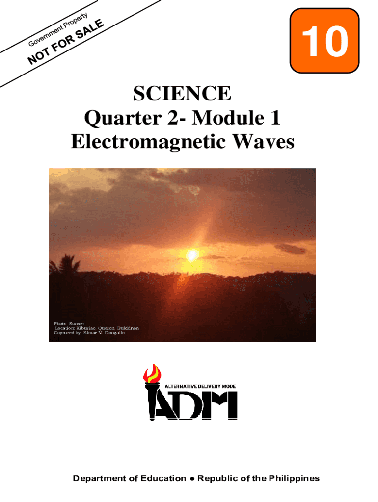 Fillable Online SCIENCE Quarter 2- Module 1 Electromagnetic Waves Fax ...