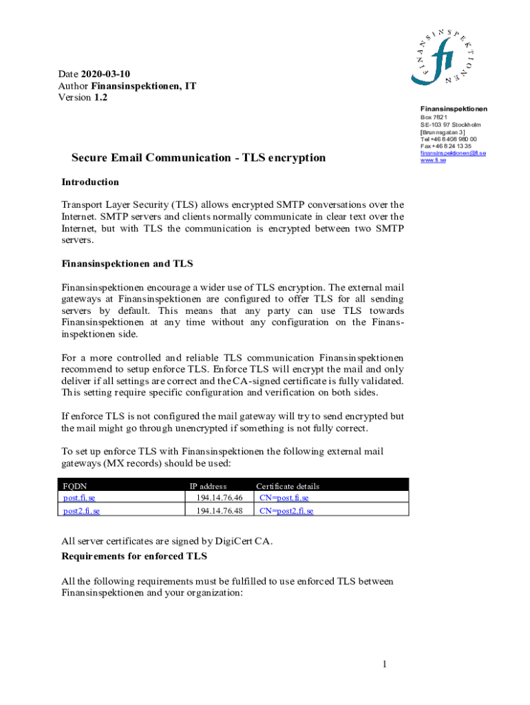 Fillable Online Secure Email Communication - TLS encryption Fax Email Print - pdfFiller