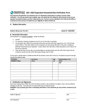 Fillable Online FAFSA Verification Form Fax Email Print - pdfFiller