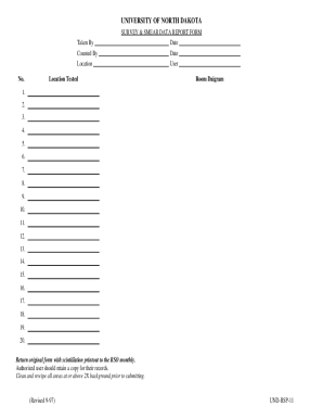 Fillable Online Survey & Smear Data Report Form Fax Email Print - pdfFiller