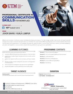 Fillable Online utmspace edu professional certificate in ...