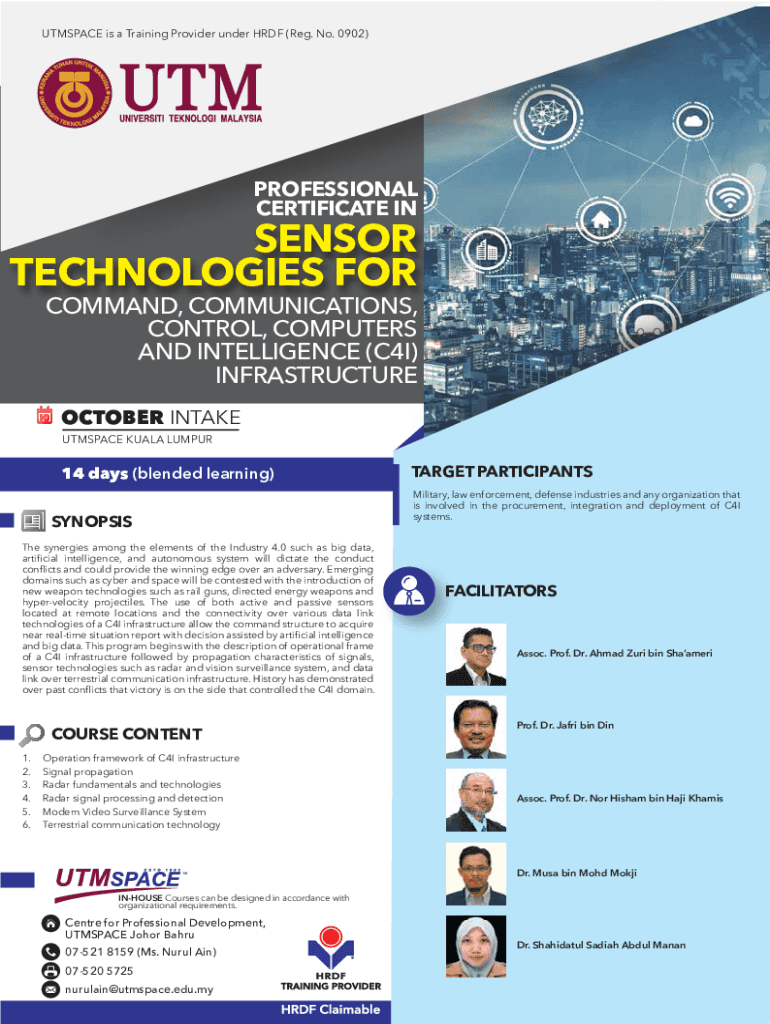 Fillable Online utmspace edu flyers PC sensor tech (new) Fax Email Print - pdfFiller