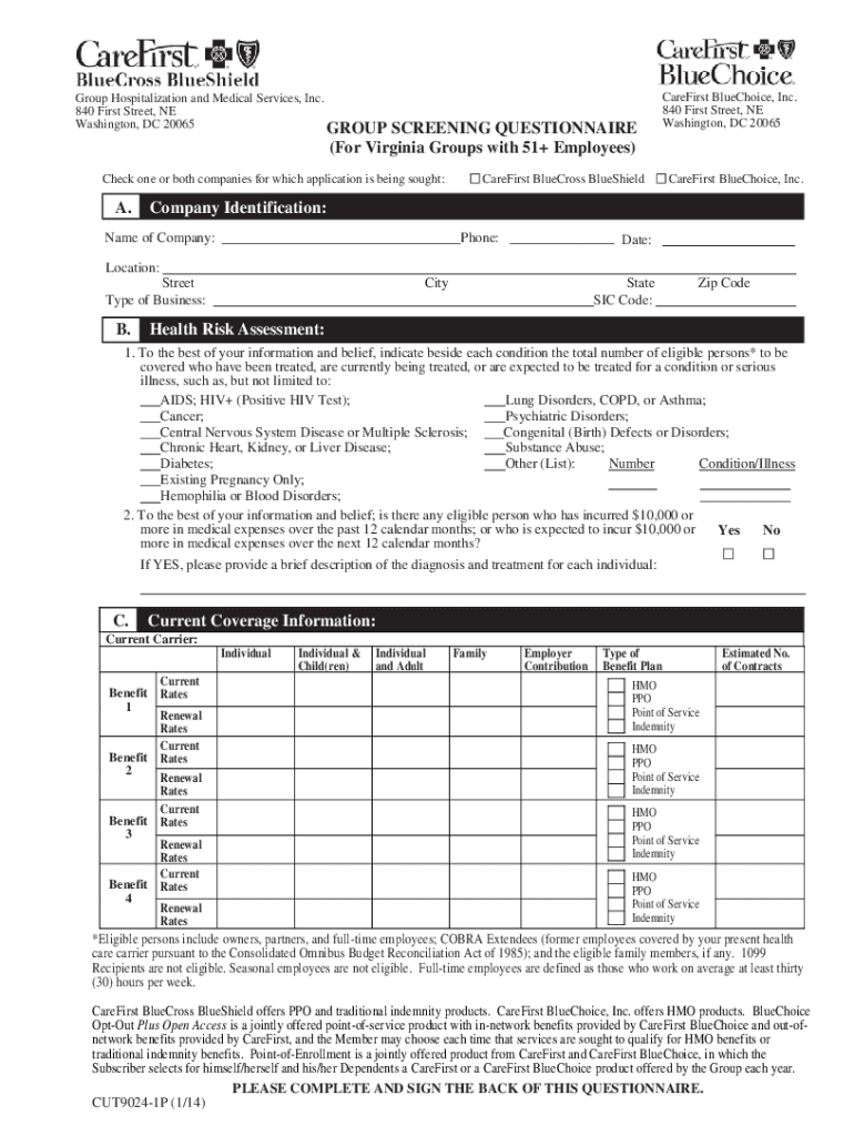 Fillable Online Group Hospitalization and Medical Services ...