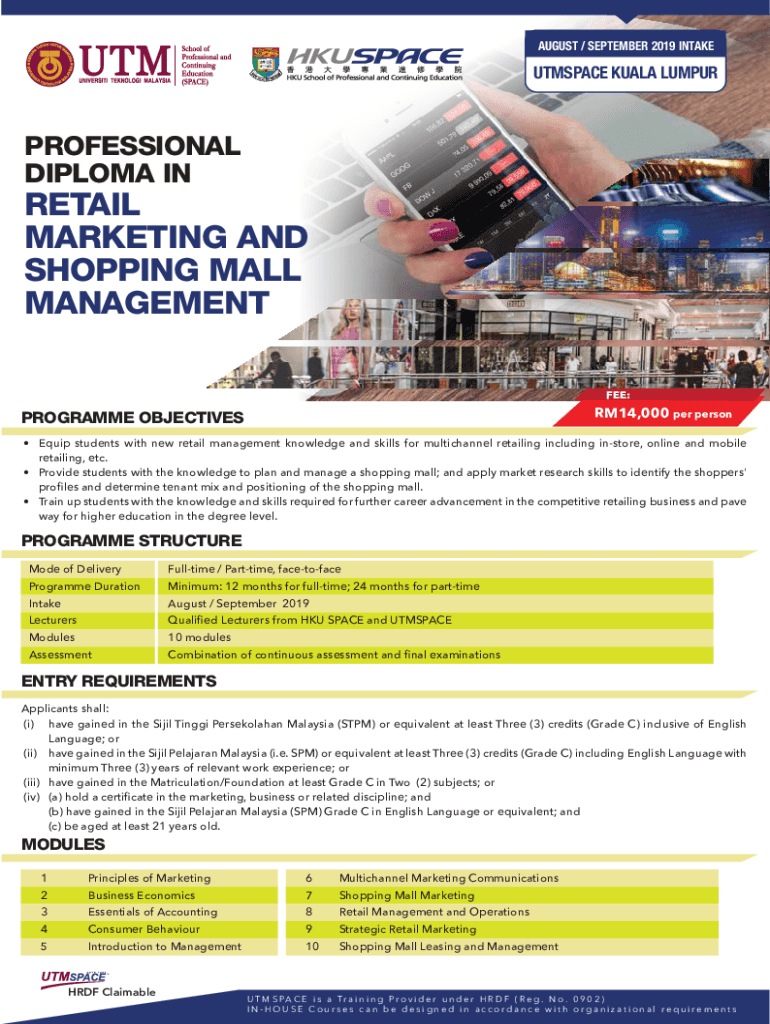 Fillable Online utmspace edu Professional Certificate In New Retail Marketing Fax Email Print ...