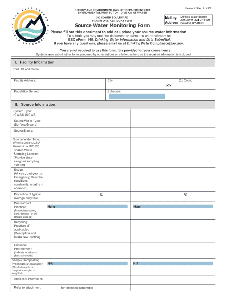 Fillable Online eec ky LT2ESWTR Source Water Monitoring Fact Sheet Fax ...