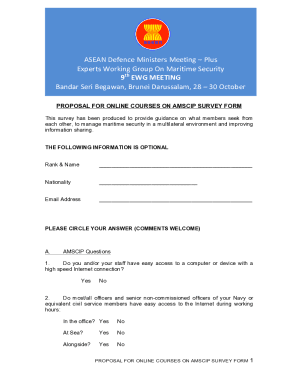 Fillable Online proposal for online courses on amscip survey form Fax Email Print - pdfFiller