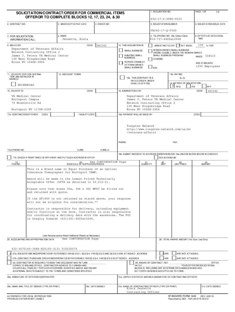 Fillable Online VA242-17-Q-0360 Fax Email Print - pdfFiller