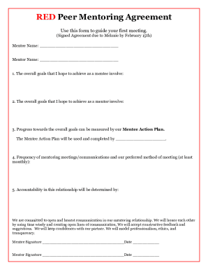Fillable Online rsp wisc RED Peer Mentoring Agreement Fax Email Print ...