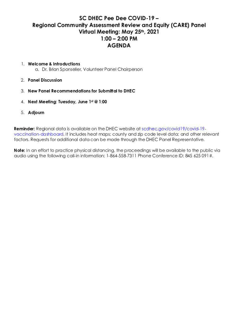Fillable Online SC DHEC Pee Dee COVID-19 Fax Email Print - pdfFiller