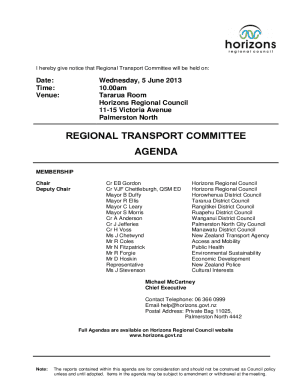 Fillable Online Regional Transport Committee Approved Organisation (AO ...