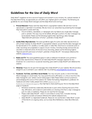 Fillable Online Daily Word Submission Guidelines Fax Email Print ...
