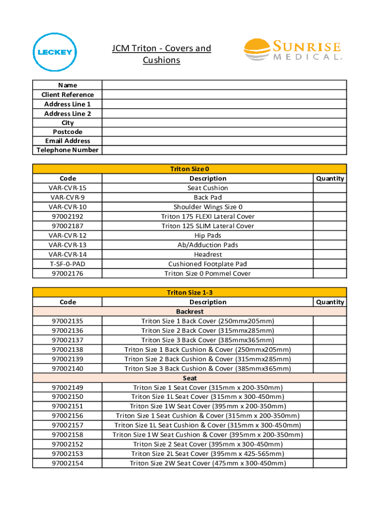 Remplissable En Ligne JCM Triton - Covers and Cushions Fax Email ...