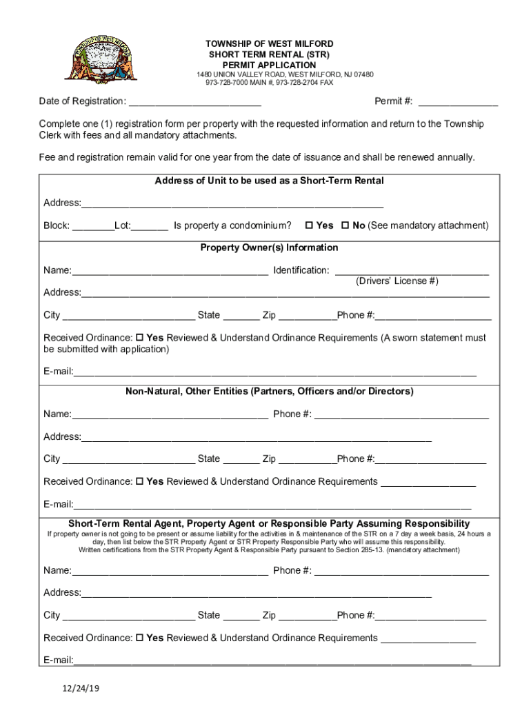 Fillable Online Rental Housing Registration Form Fax Email Print ...