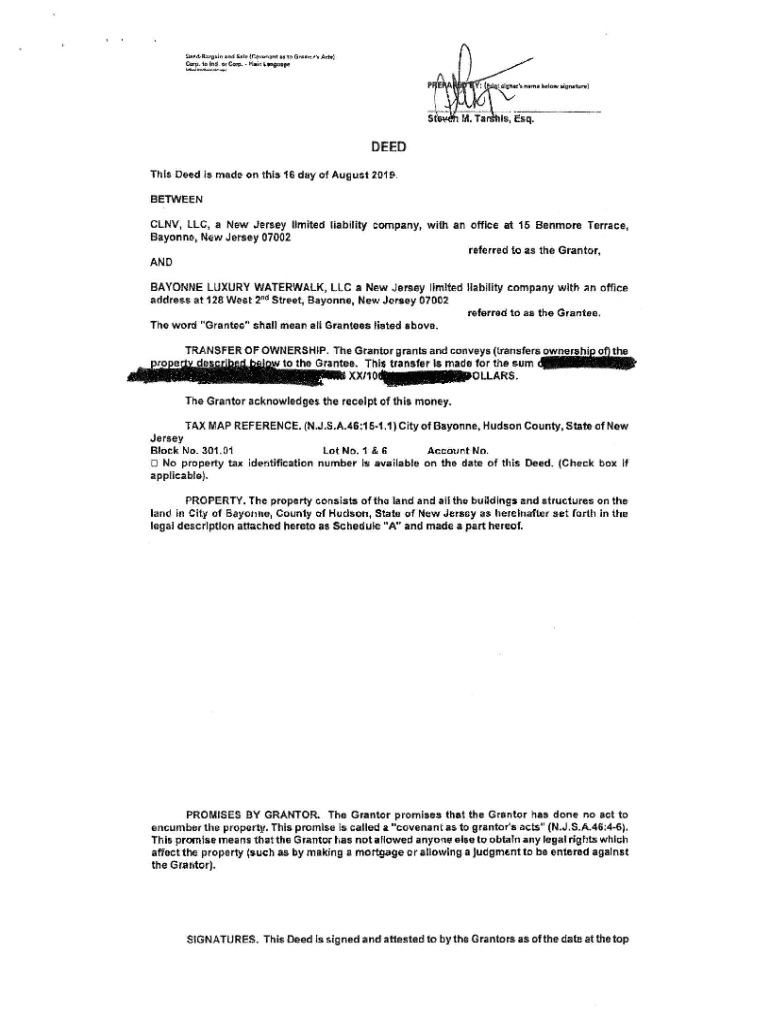 Fillable Online Bargain and Sale Deed with Covenant Against Grantor's ... Fax Email Print ...