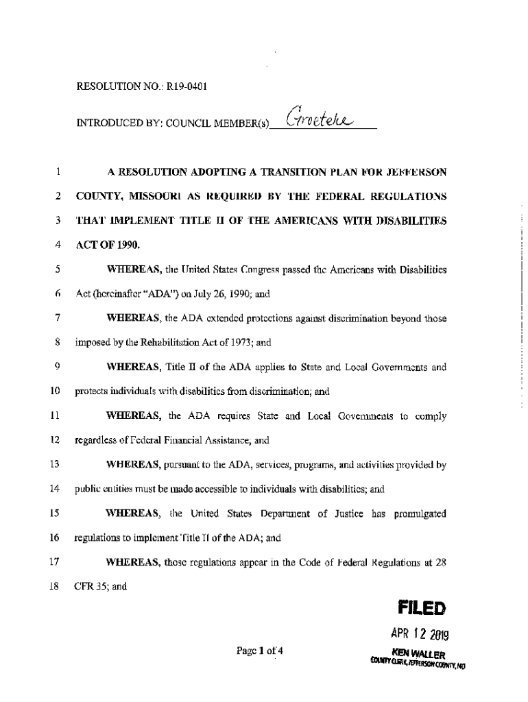 Fillable Online ADA - Transition Plan & Inventory for Public Rights-of ...