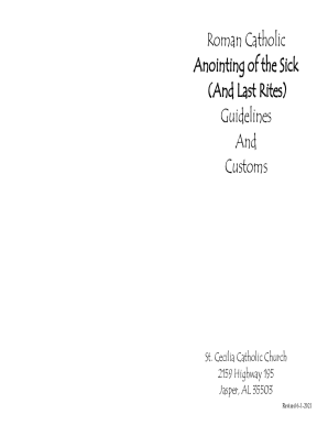 Fillable Online Roman Catholic Anointing of the Sick (And Last Rites ...