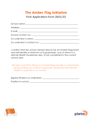 Fillable Online amber-flag-application-document- ... Fax Email Print ...