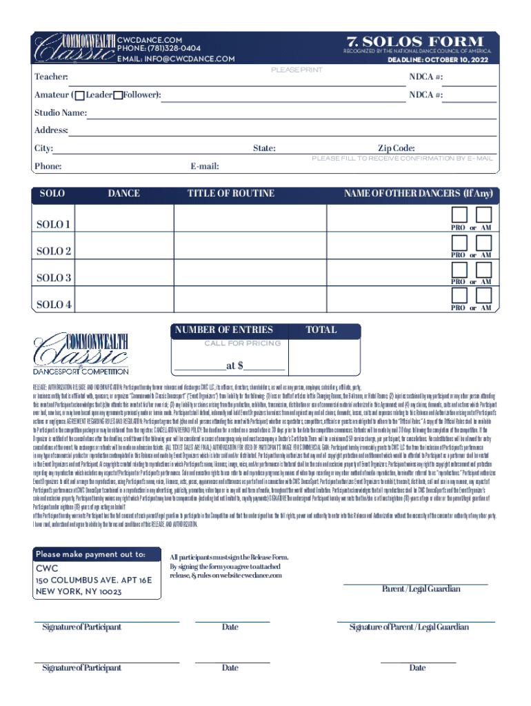 Fillable Online 7. SOLOS FORM Fax Email Print - pdfFiller