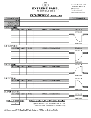 Fillable Online EXTREME DOOR ORDER FORM Fax Email Print - pdfFiller