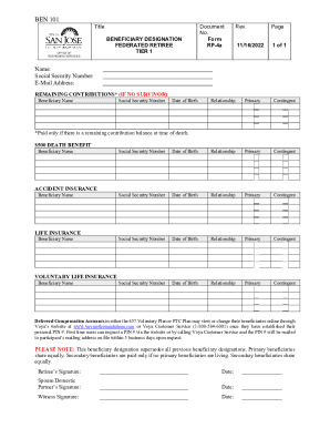 Fillable Online BEN 101 Fax Email Print - pdfFiller
