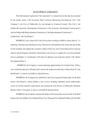 Fillable Online Development Agreement; Effective Date Sample Clauses ...