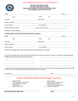 Fillable Online MILITARY HOUSING OFFICE Joint Base Pearl Harbor ...