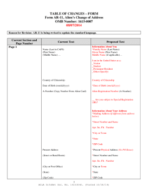 Fillable Online Form AR-11, Alien's Change of Address OMB Number Fax ...