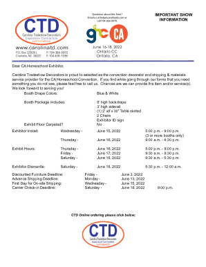Fillable Online Get the free carolina tradeshow decorators form Fax ...
