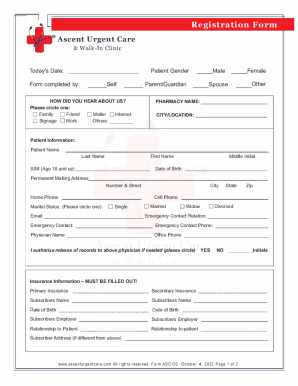 Fillable Online Patient FormsAscent Emergency Room Fax Email Print ...