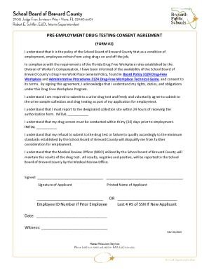 Fillable Online Drug Testing Consent Form (Employee Authorization) Fax ...