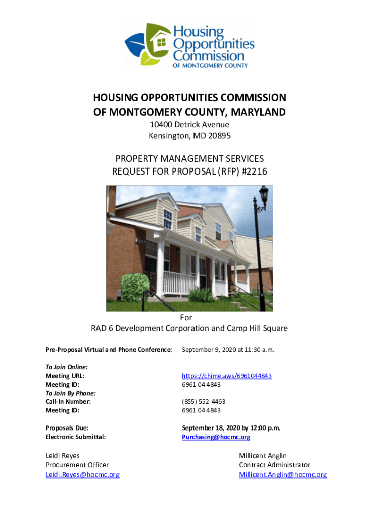 Fillable Online Property Management Services Request for Proposal (RFP ...